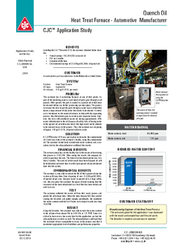 CJC® Oil Filtration for quench works and quenching plants