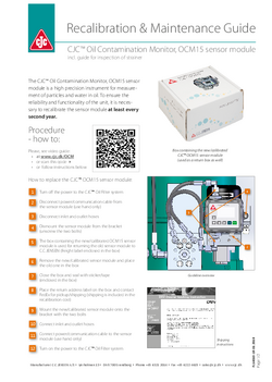 Recalibration & Maintenance Guide for CJC® OCM15